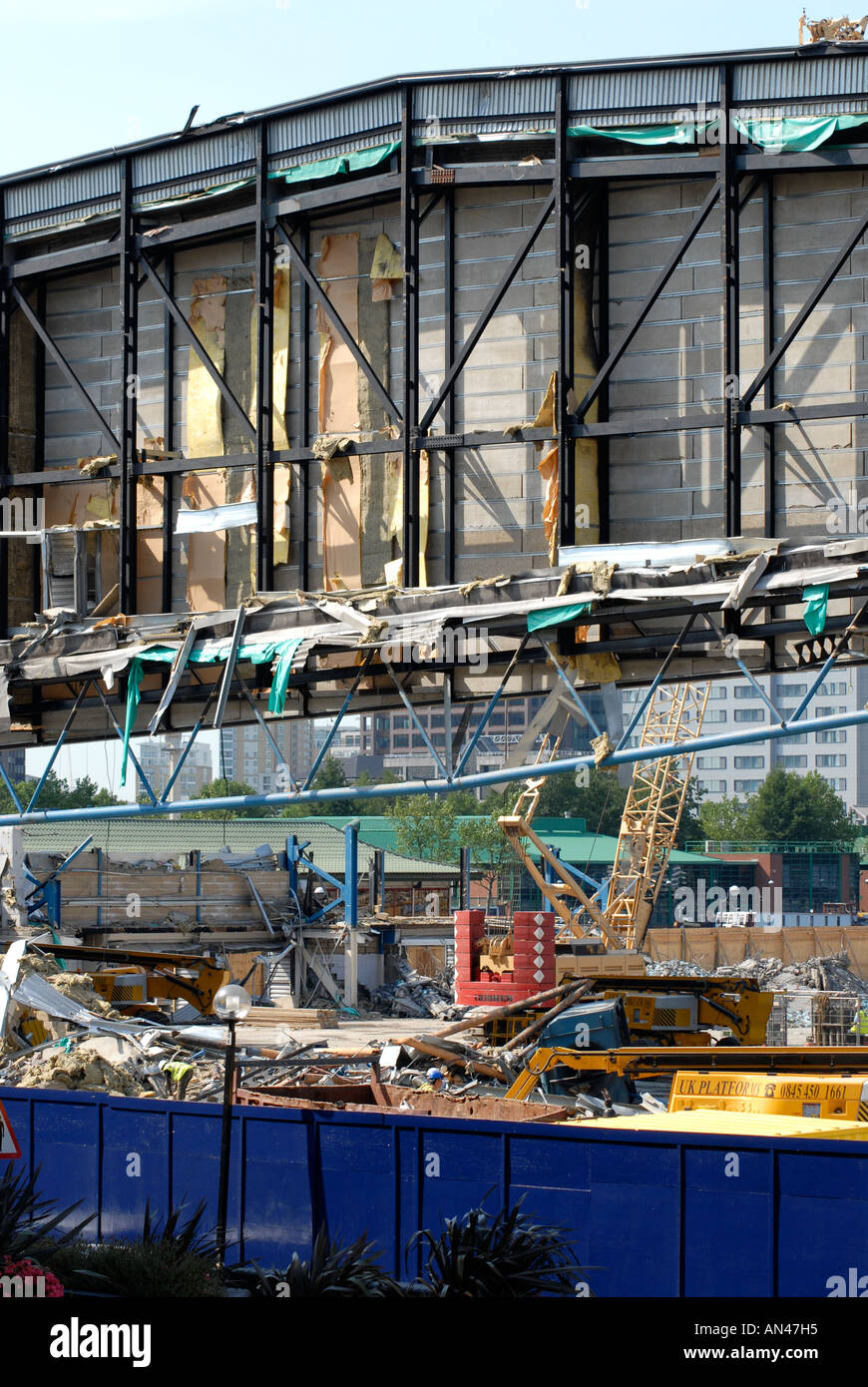 London Arena being demolished Docklands London Stock Photo - Alamy