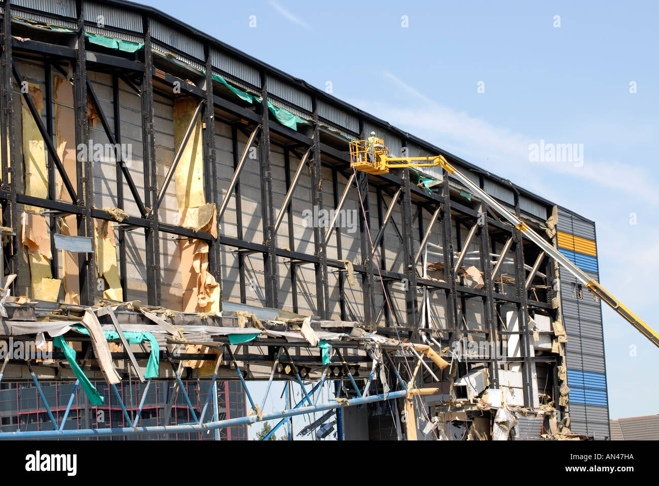London Arena being demolished Docklands London Stock Photo - Alamy