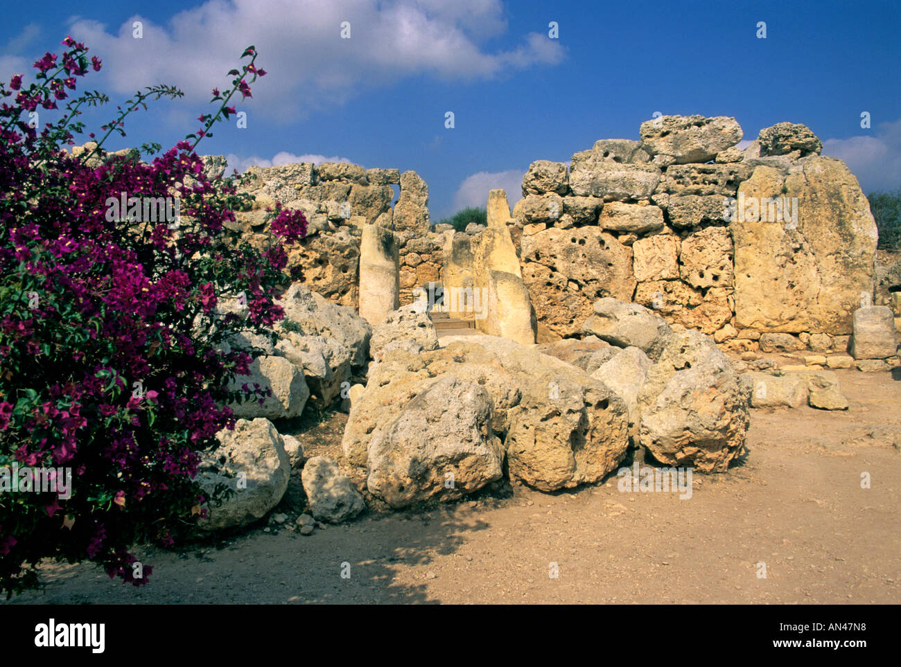Ggantija (Giant's) neolithic / megalithic temple on Gozo, Malta Stock ...