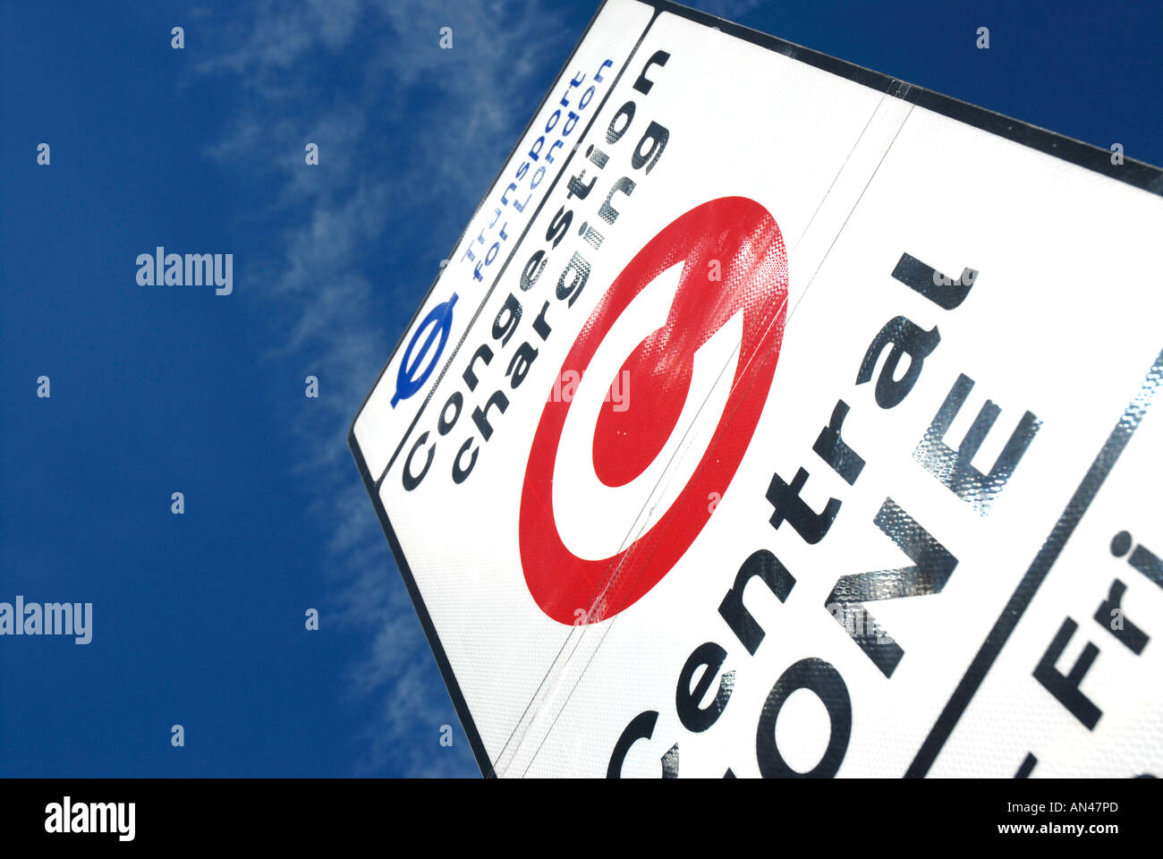 Congestion charge sign London Stock Photo - Alamy