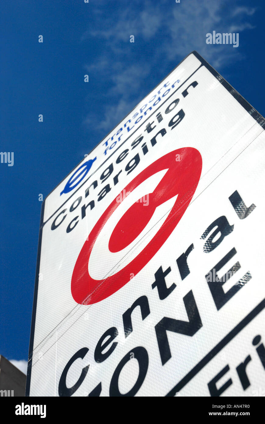 Congestion charge sign London Stock Photo - Alamy
