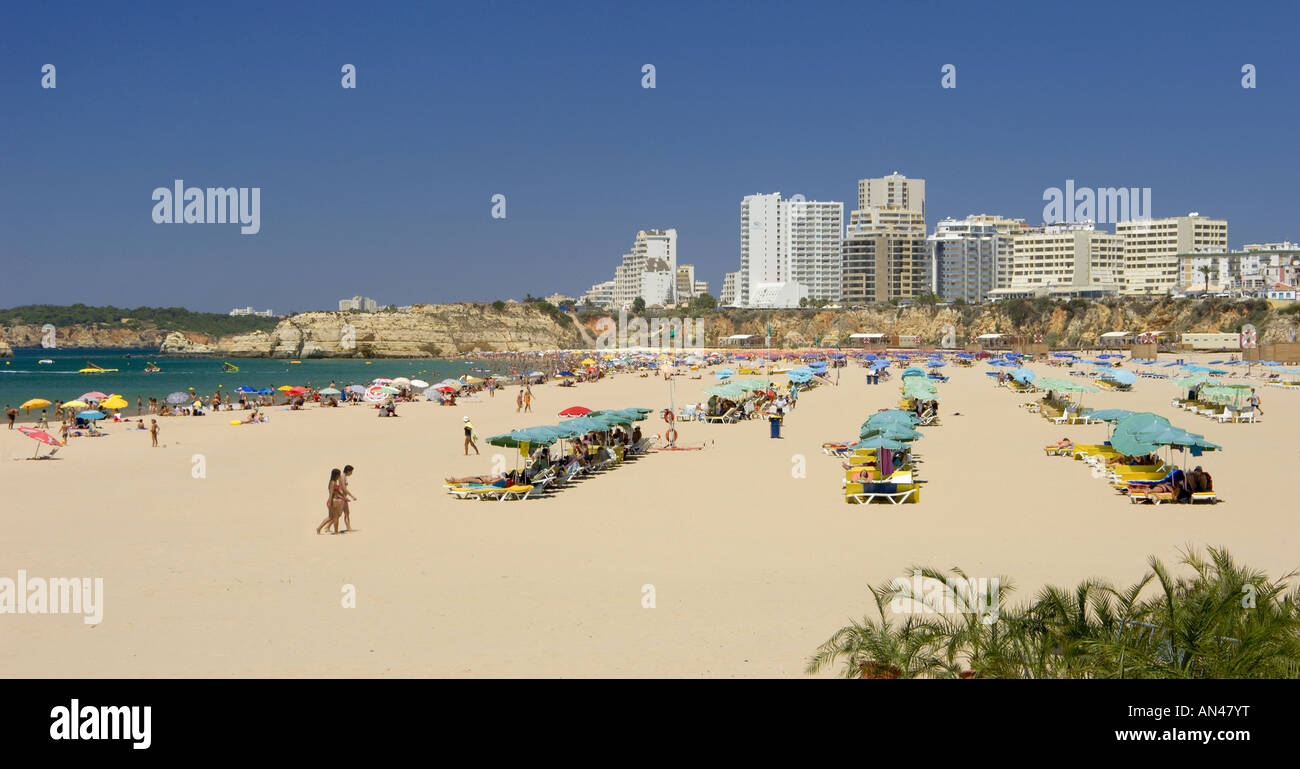 The Algarve, Praia Da Rocha Main Beach & Town, In Summer Stock Photo ...