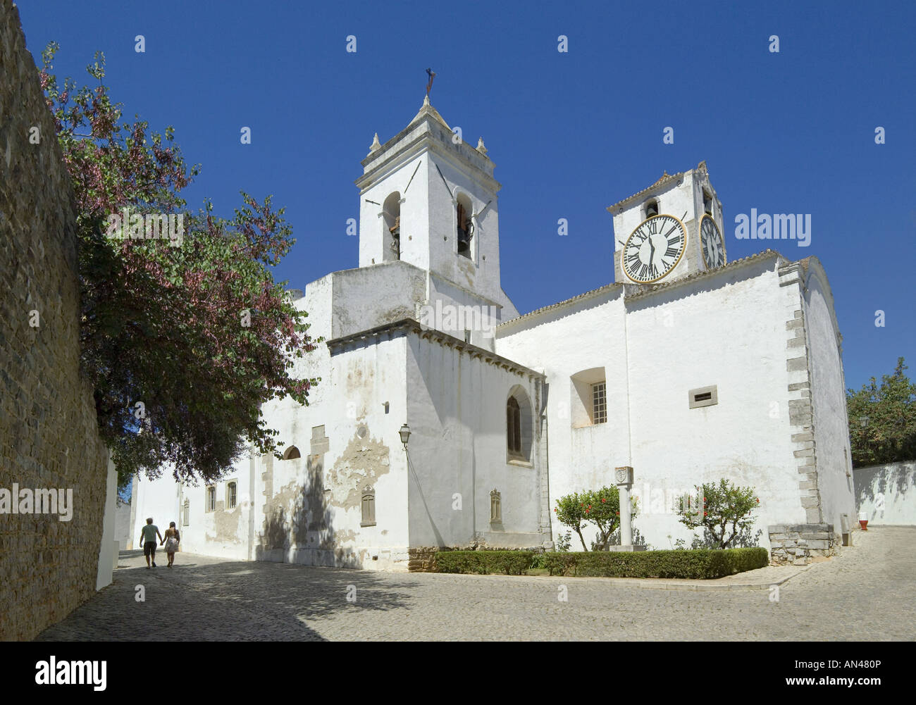 The Algarve, Tavira, Santa Maria Do Castelo Church By The Castle Stock ...
