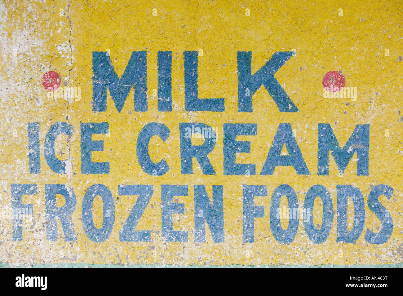 USA, TEXAS, West Texas, Marathon: Vintage Grocery Store painted Wall ...