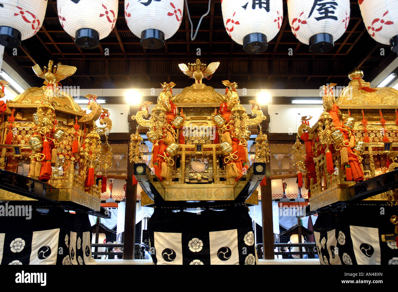 Mikoshi (portable Shrines) At Yasaka Shrine During Gion Matsuri Kyoto ...