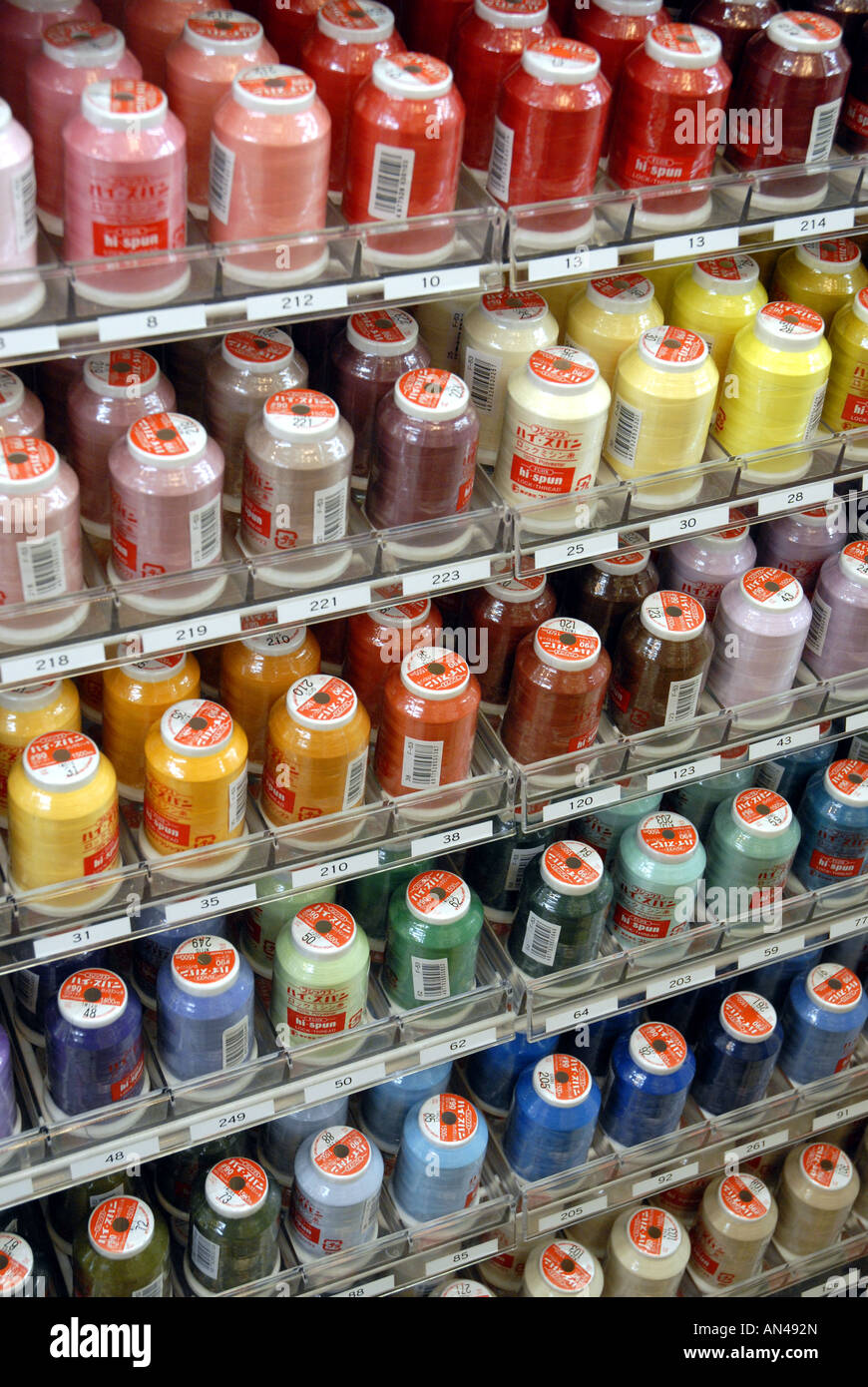 Polyester Lock Thread In A Shop In Kyoto Japan Stock Photo - Alamy