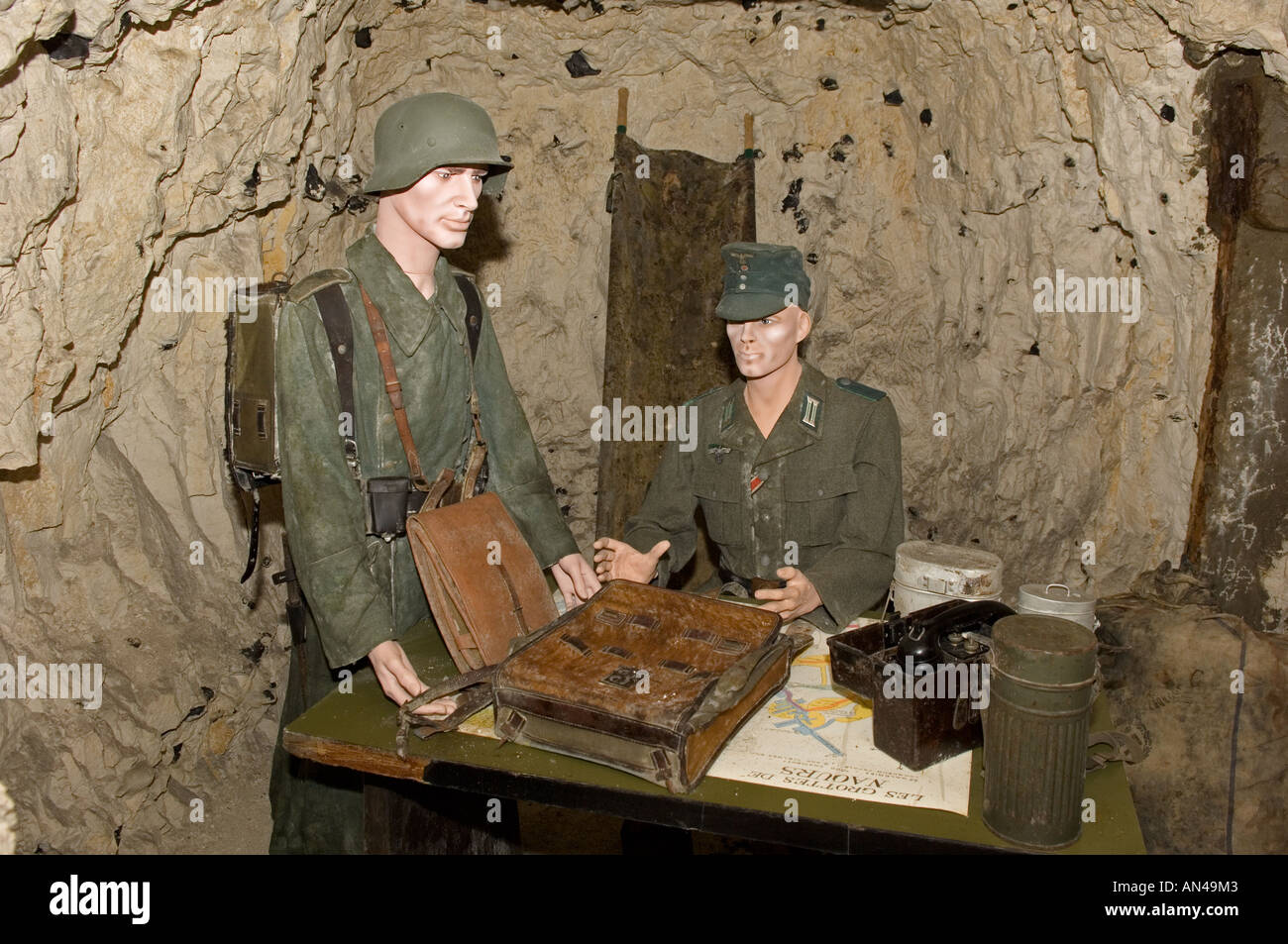 Naours underground city. German command post Stock Photo - Alamy