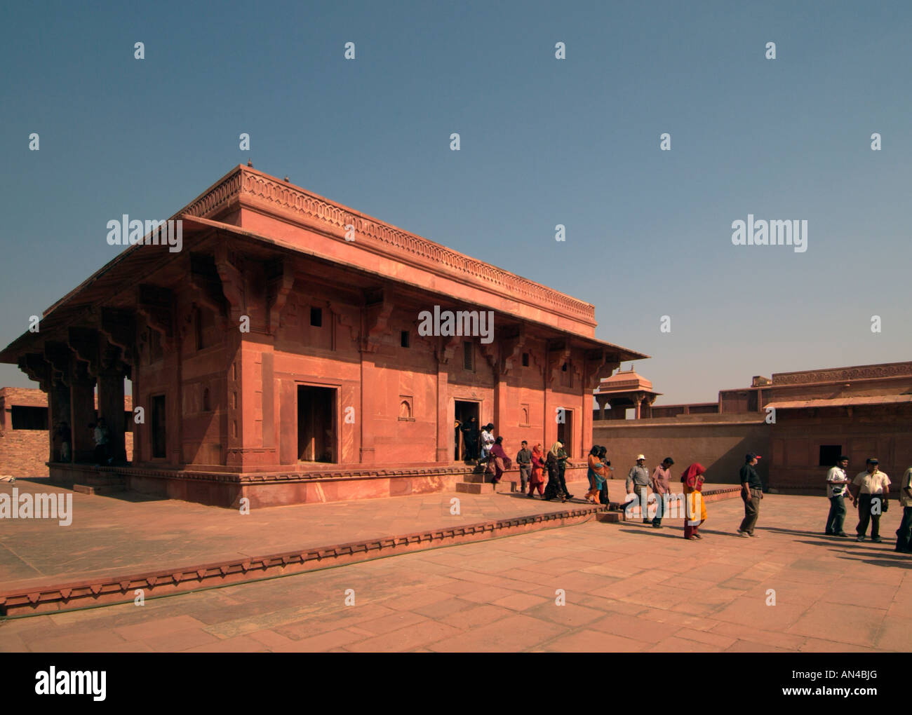 Line of people outside a building Fatehpur Sikri a UNESCO World ...