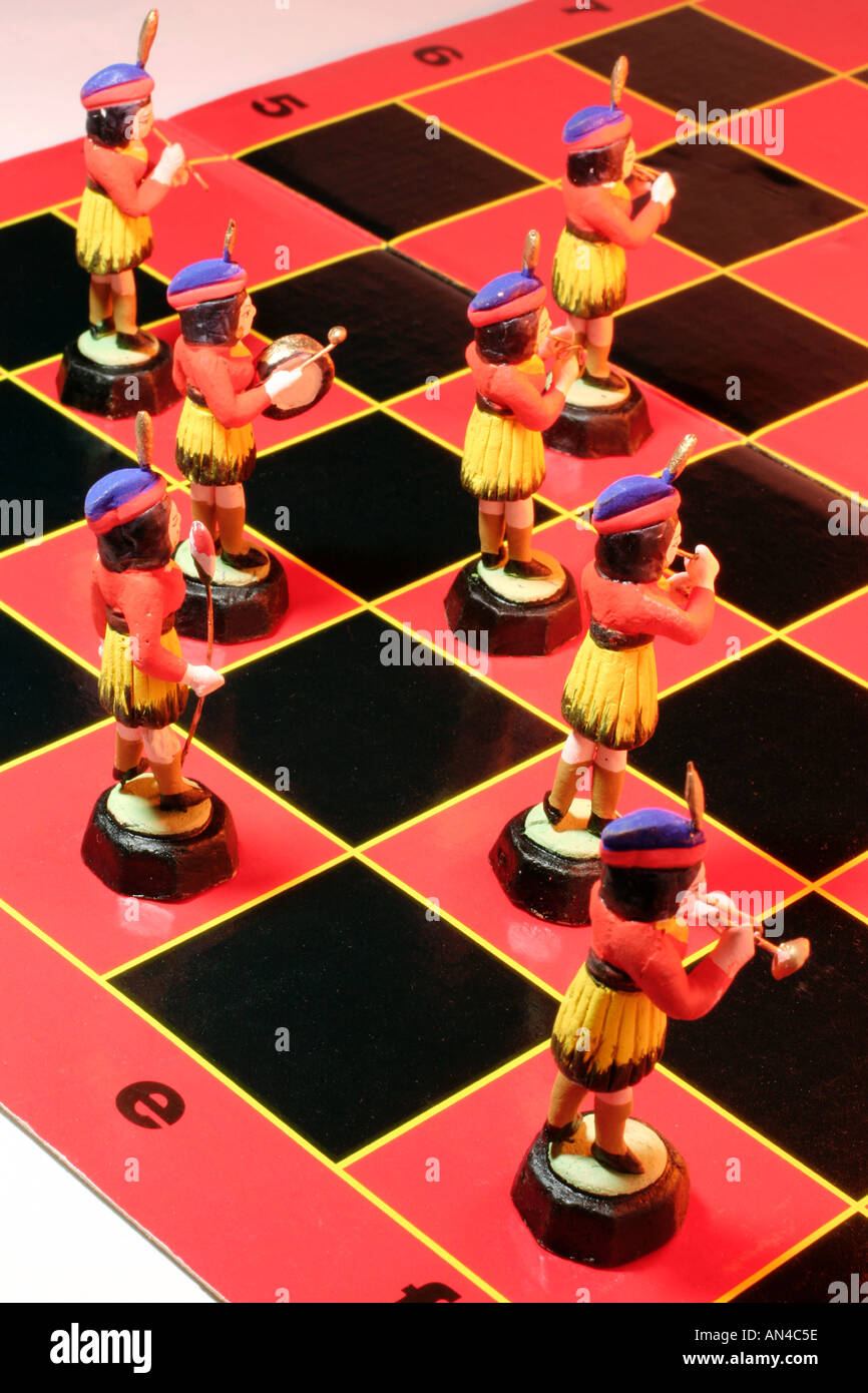 Folk Musician Figurines on Chess Board Stock Photo - Alamy