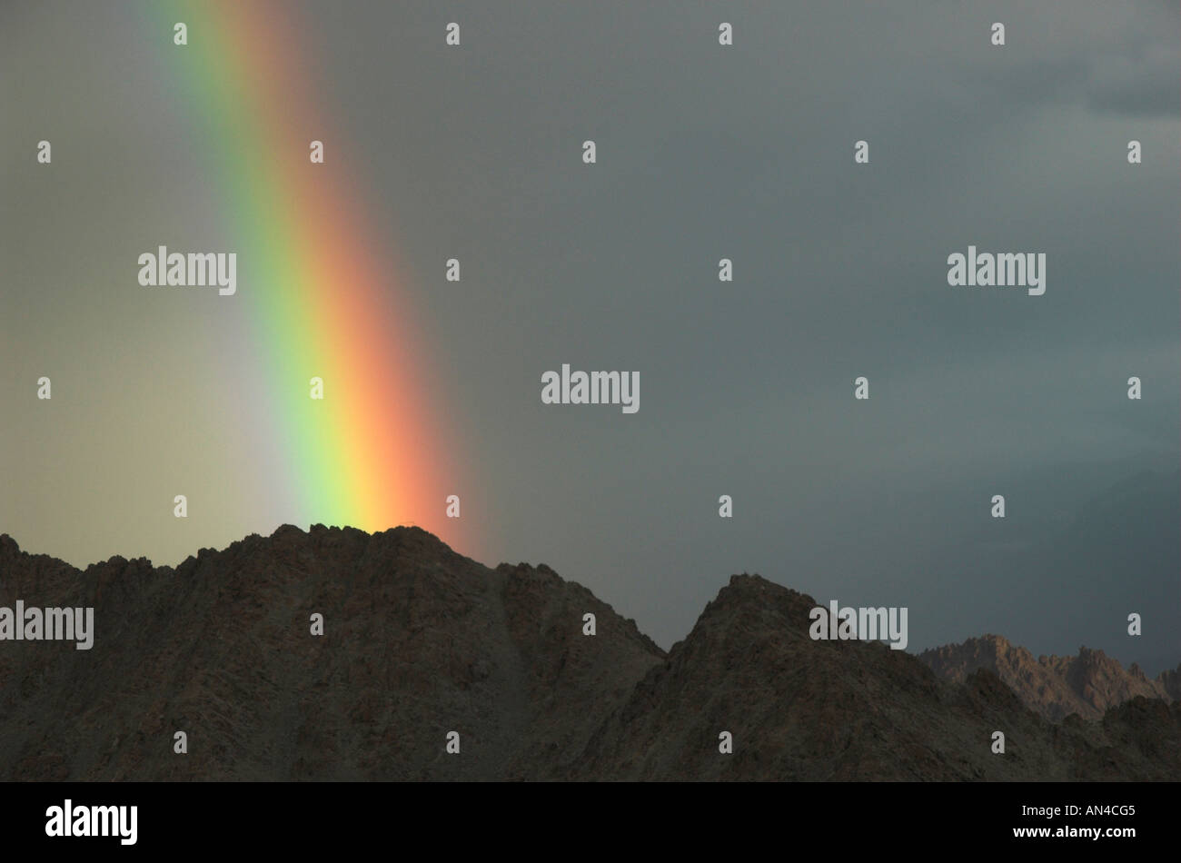 Rainbow over mountains Leh Ladakh India Stock Photo - Alamy