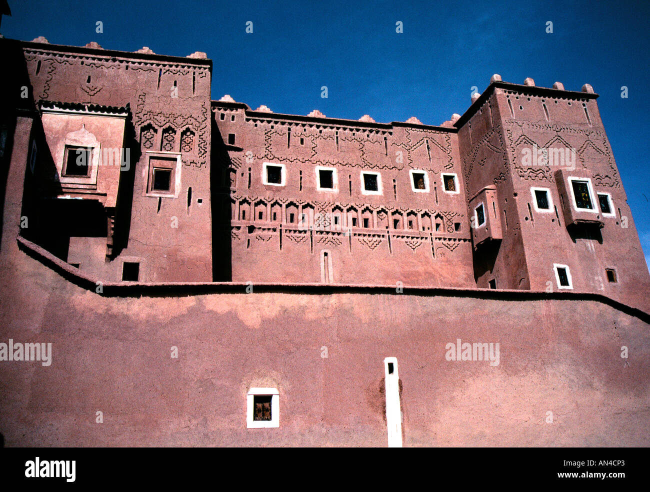 Morocco, Kasbah at Ouarzazate buildings round interior courtyard Stock ...