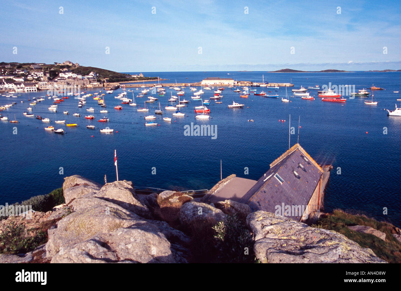 Hugh Town is the main settlement on the Isles of Scilly, located south ...