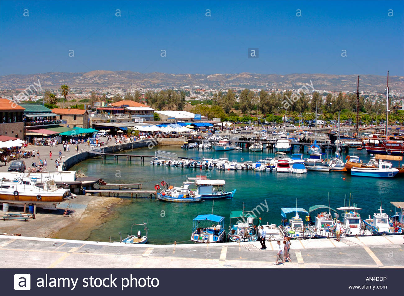 Paphos Town, Harbour Stock Photo: 15408561 - Alamy