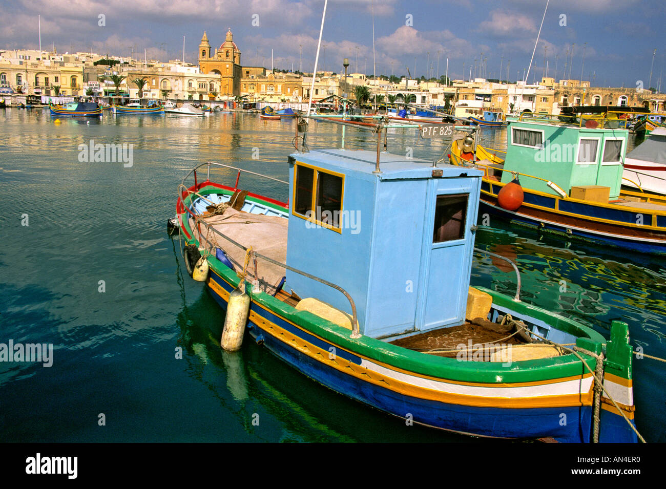 Malta waterfront - Luzzu Boat, Marsaxlokk, Malta harbour, Europe in ...