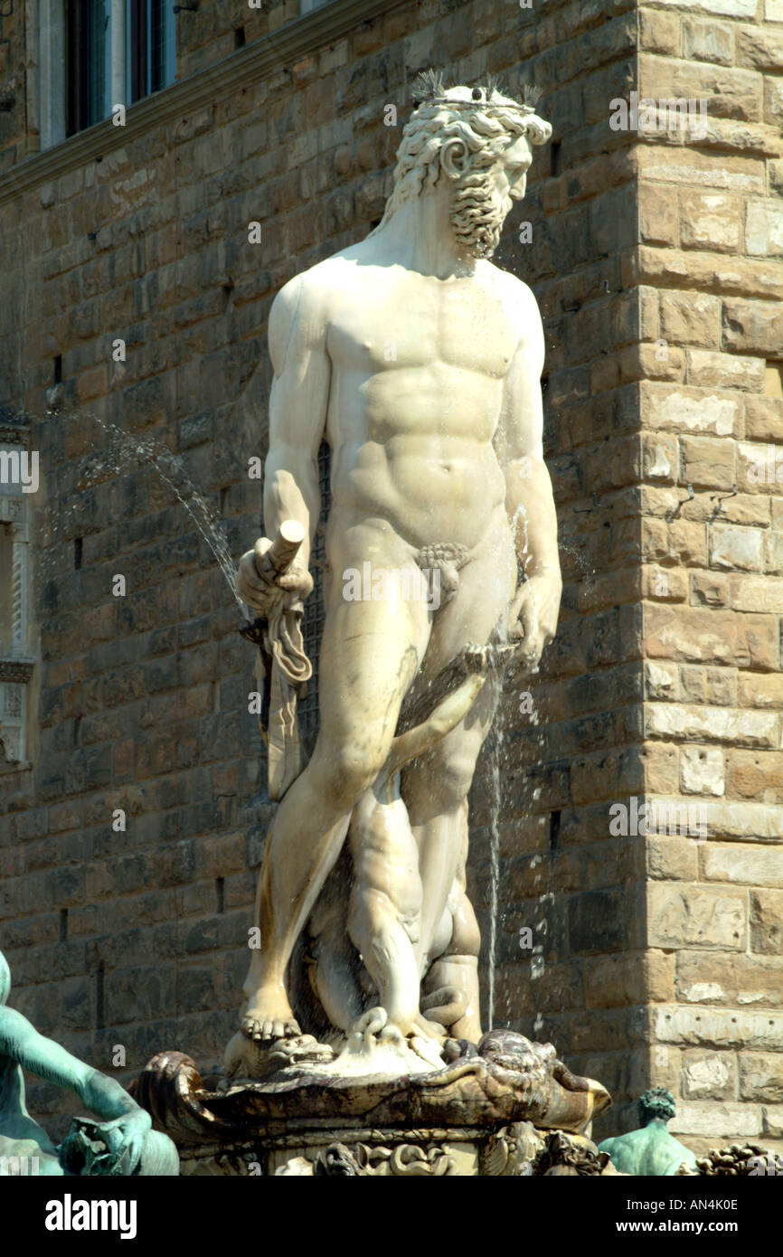 Statue of sea god neptune florence hi-res stock photography and images ...