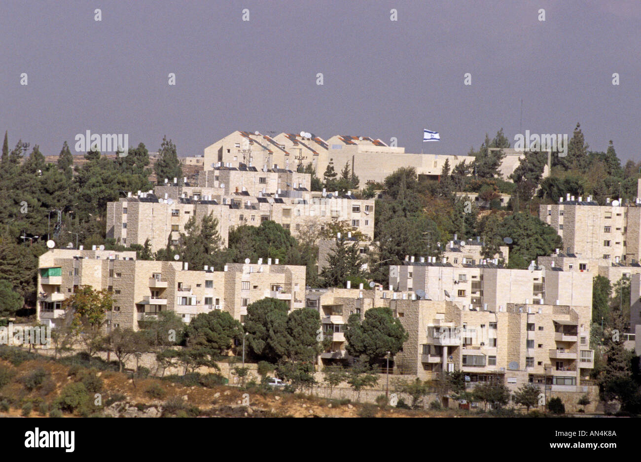 The hilltop settlement of Beit El near Ramallah West Bank Stock Photo ...