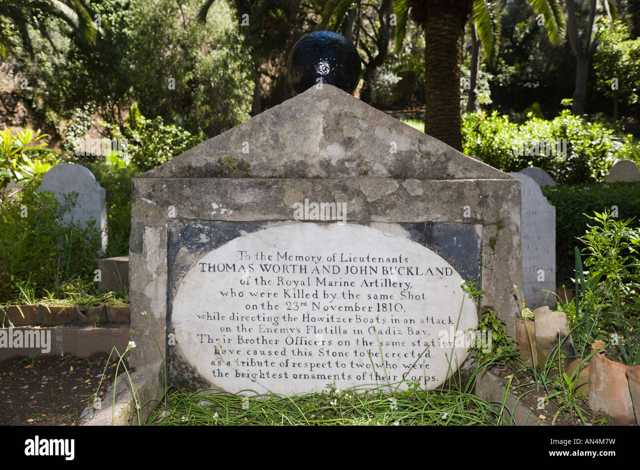 Gibraltar. Headstones in the Trafalgar Cemetery Stock Photo - Alamy