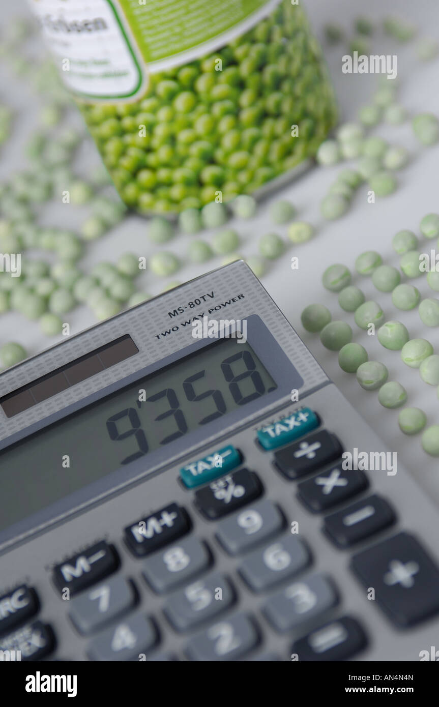 Calculator counting peas hi-res stock photography and images - Alamy