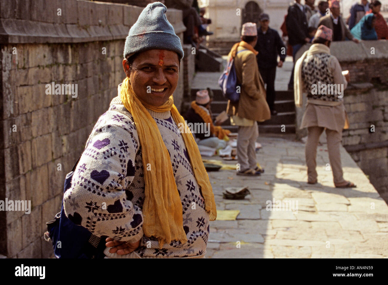 Group of people standing on ghat by river, Kathmandu, Nepal Stock Photo ...