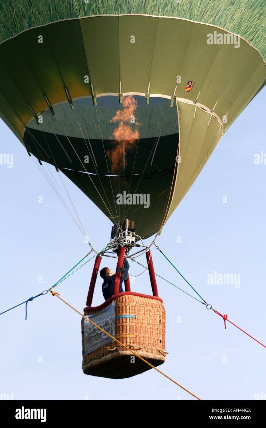 Hot Air Balloon taking off before race Stock Photo - Alamy