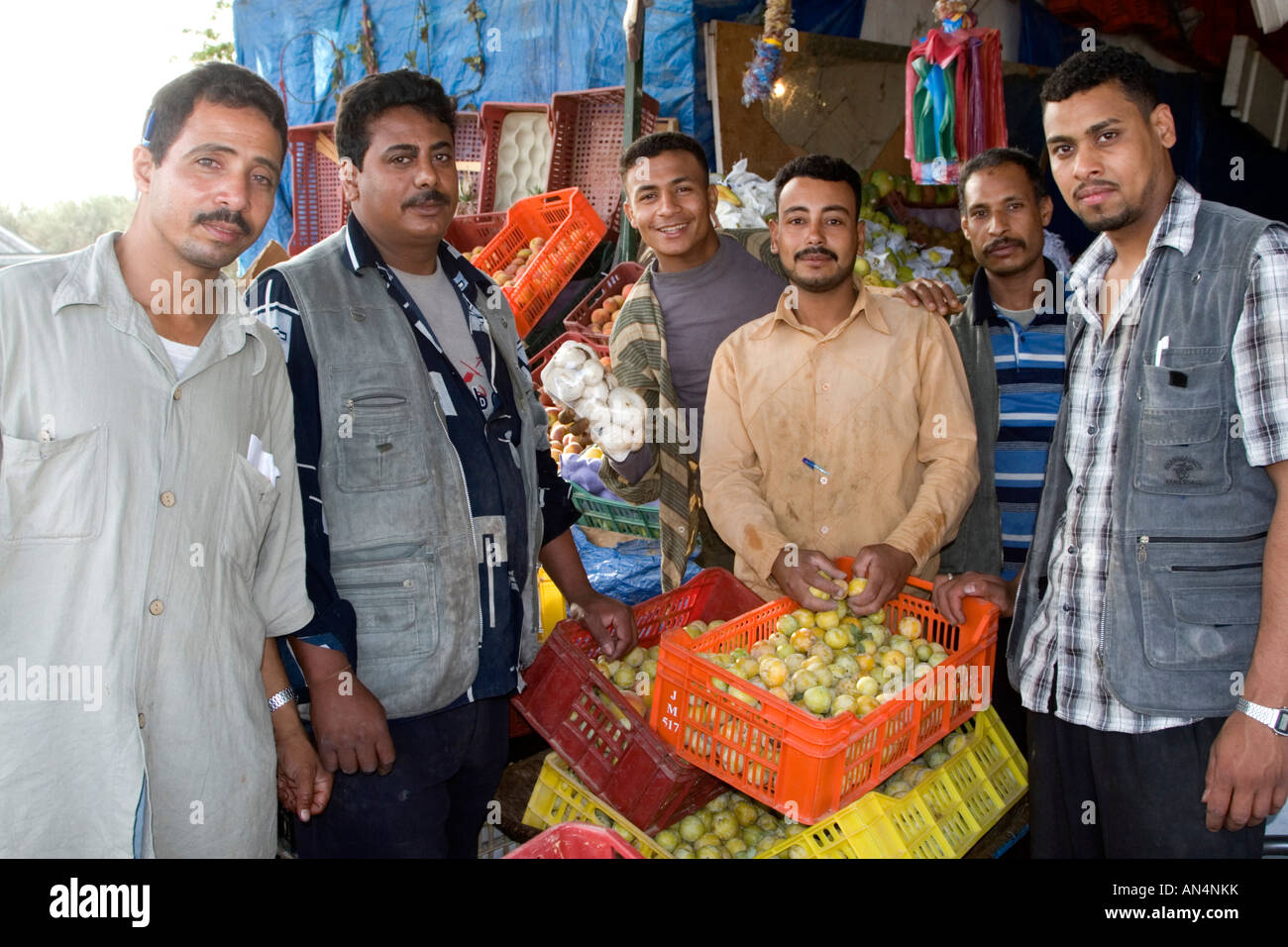 Tripoli, Libya. Fruit and Vegetable Stand Egyptian Workers Stock Photo ...
