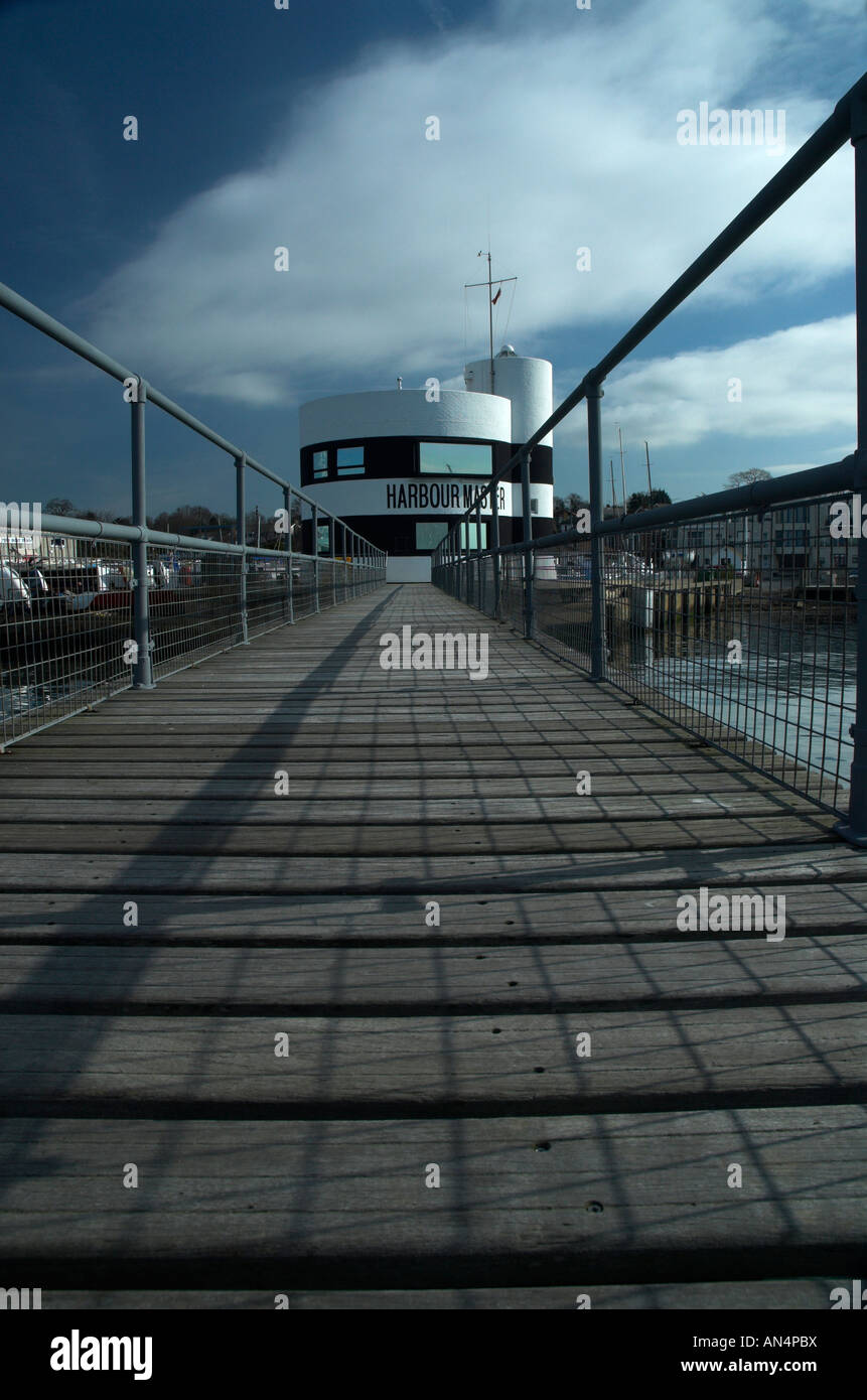 Warsash Harbour Master Building and Jetty Stock Photo - Alamy