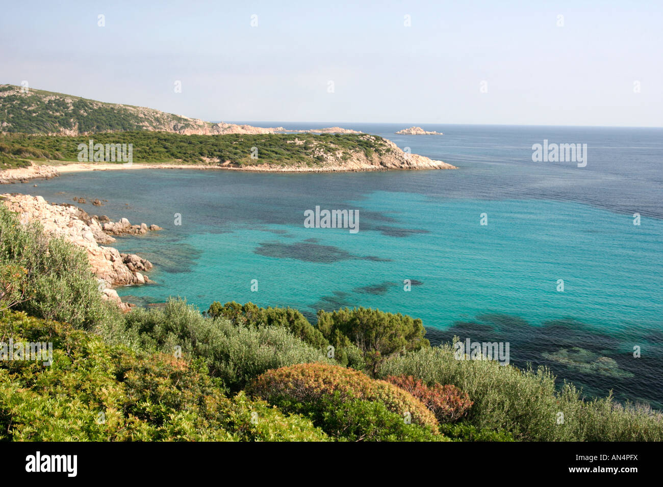 Sardinian sea view from hill Stock Photo - Alamy