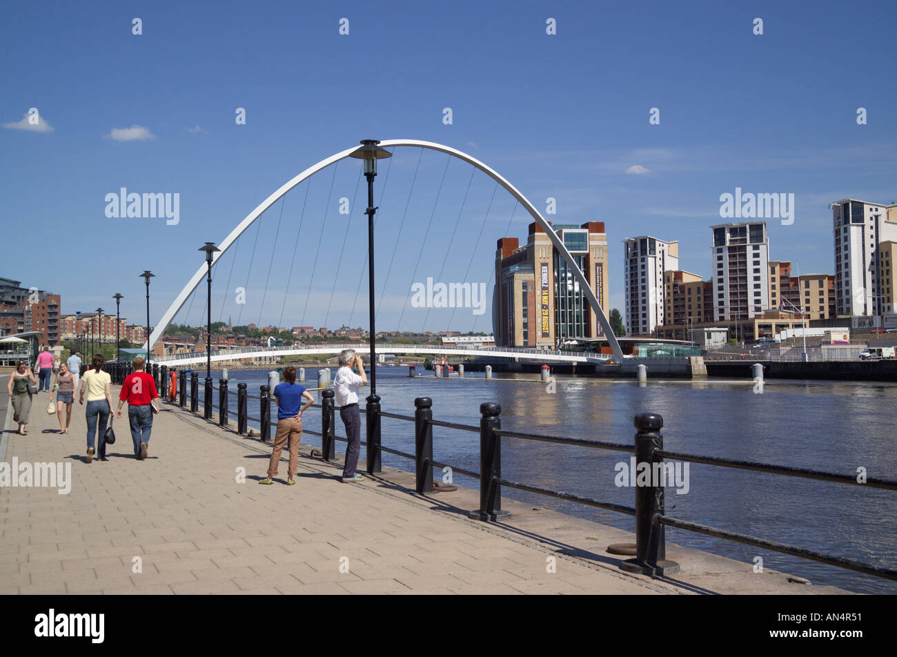 [Millennium Bridge] "Baltic Mill" Newcastle people Stock Photo - Alamy