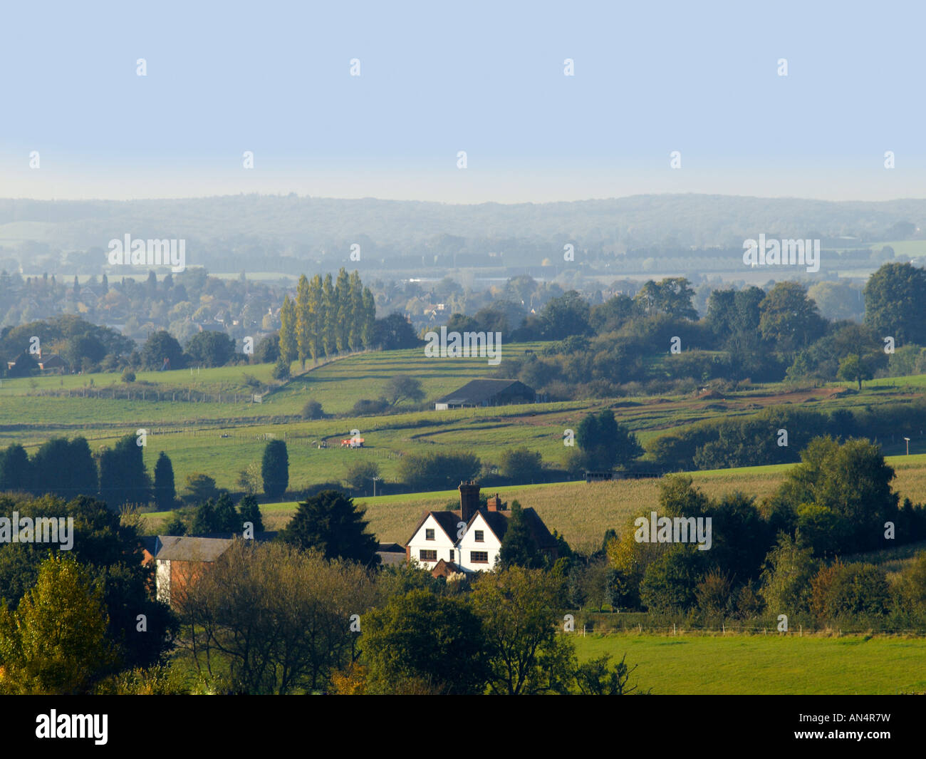 A view over countryside and farmland Stock Photo - Alamy