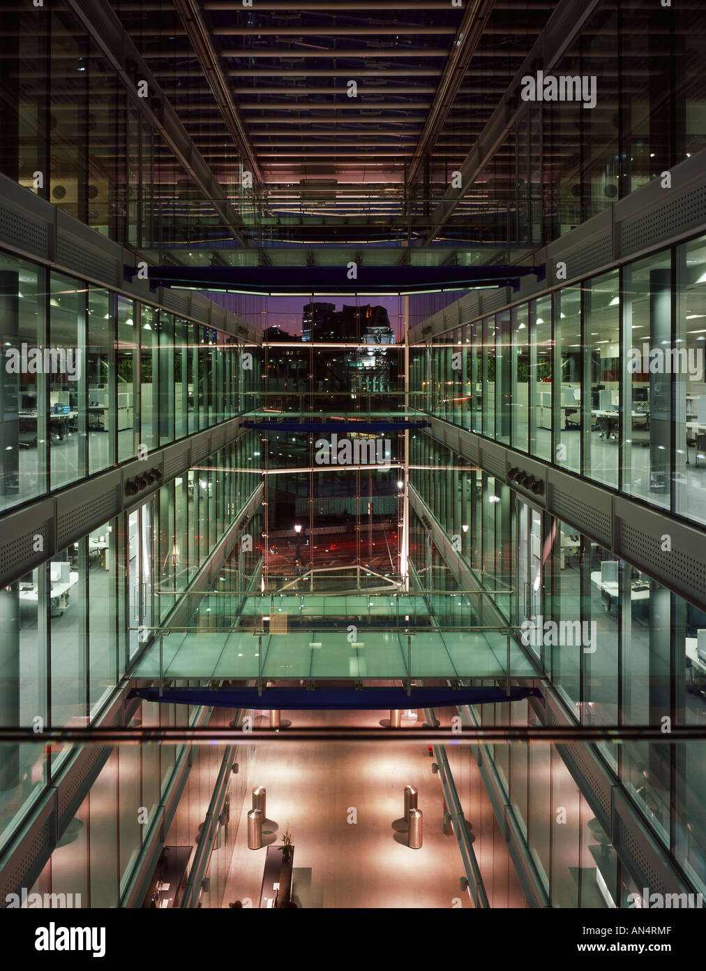 K2, Tower Bridge House, London, 2006. Atrium at dusk. Architect ...