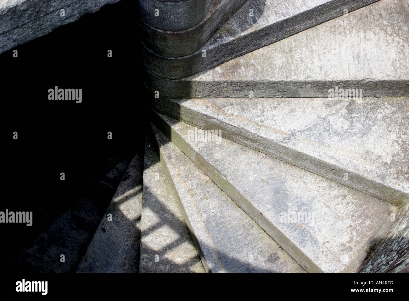 Stairs of marble in a spiral down, beautiful stairs of stone going down ...