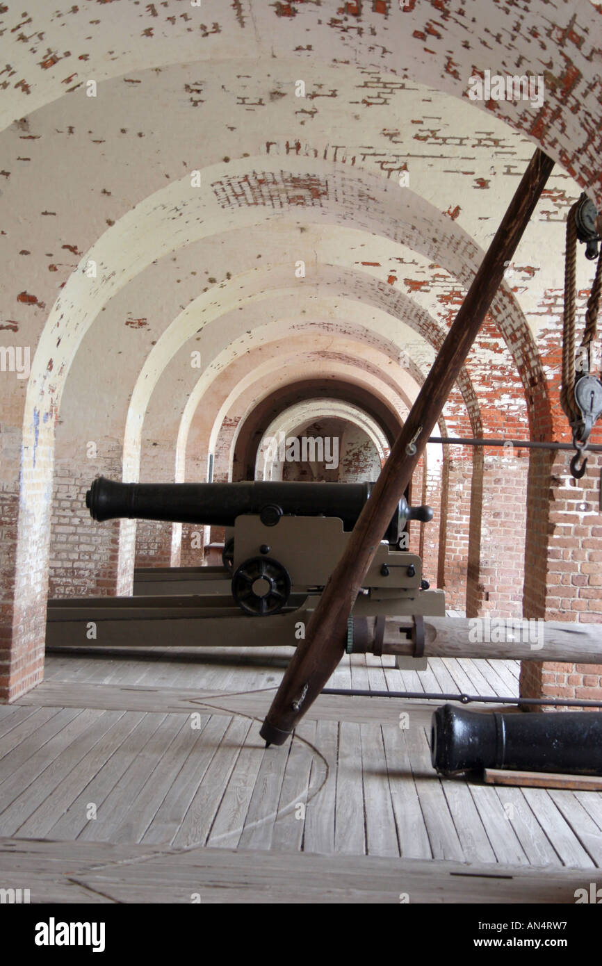 Arches of a fort with a cannon pointed out Stock Photo - Alamy