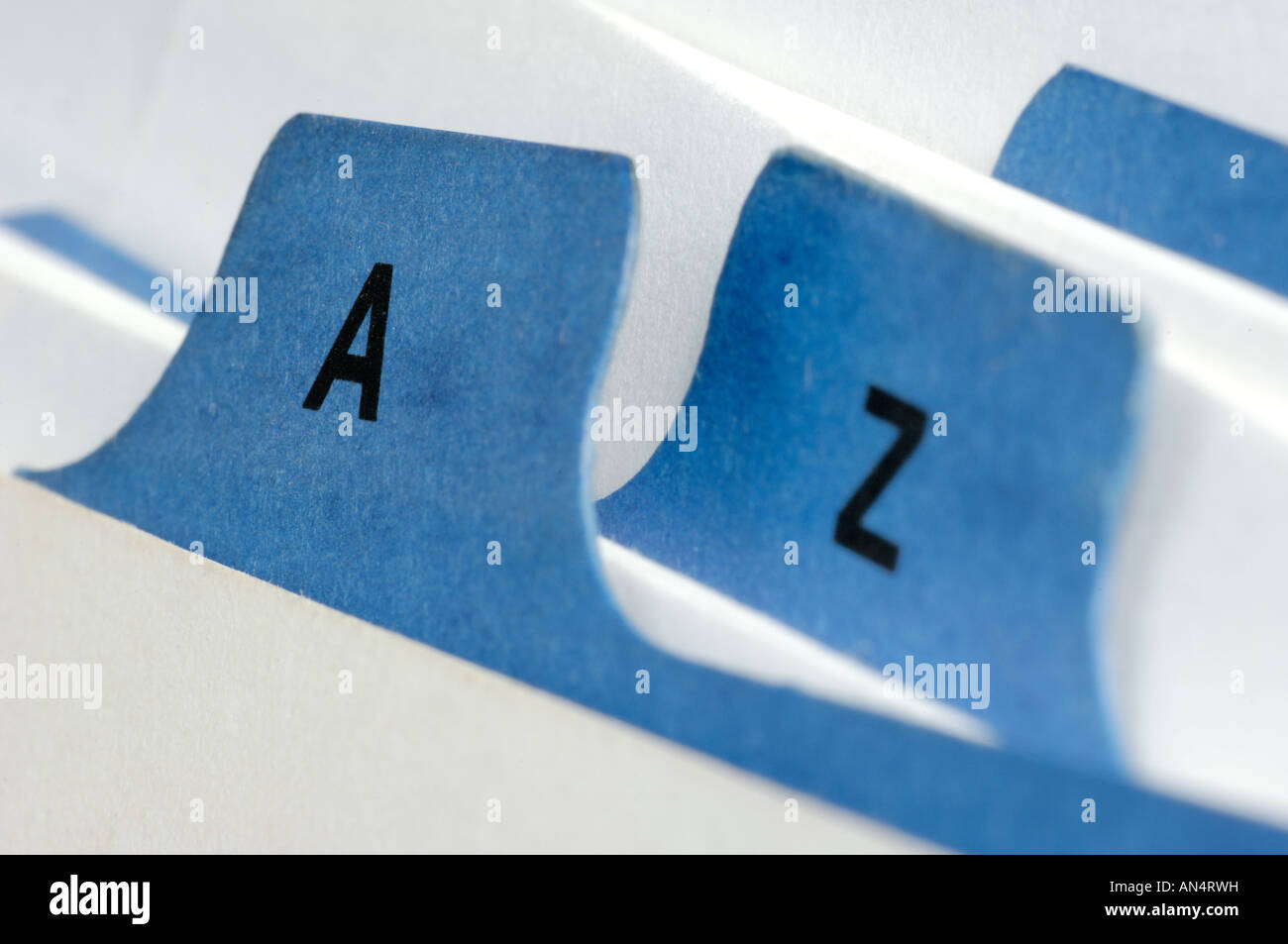 File cards A to Z Stock Photo - Alamy