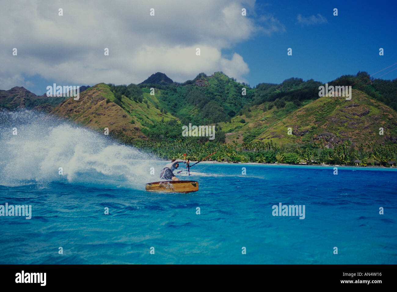 Kiteboarding, Moorea, French Polynesia Stock Photo - Alamy