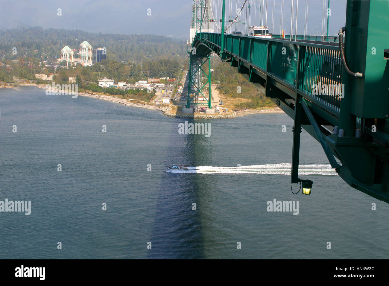 LIONS GATE BRIDGE spanning harbour in Vancouver, British Columbia ...