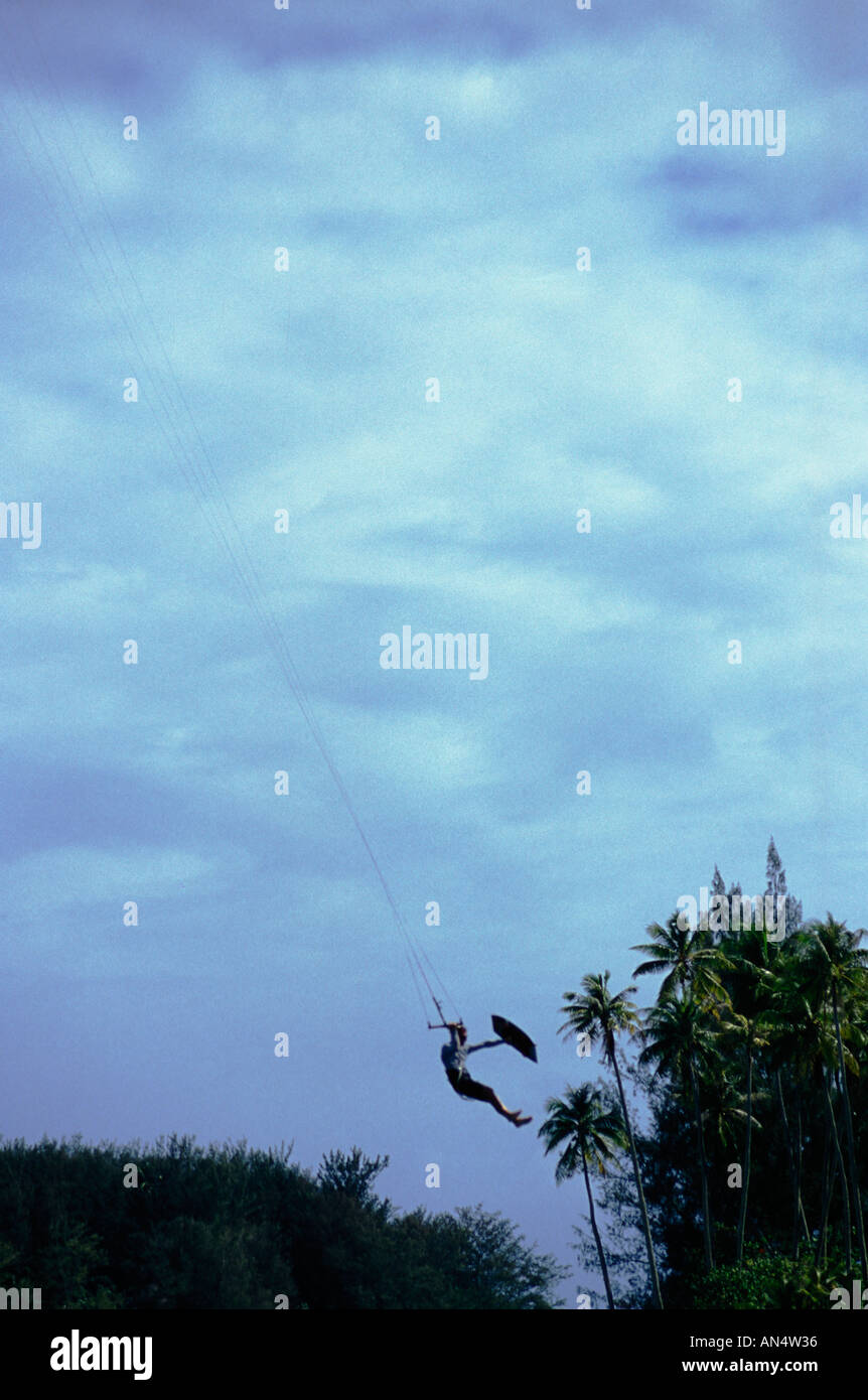 Kiteboarding, Moorea, French Polynesia Stock Photo - Alamy