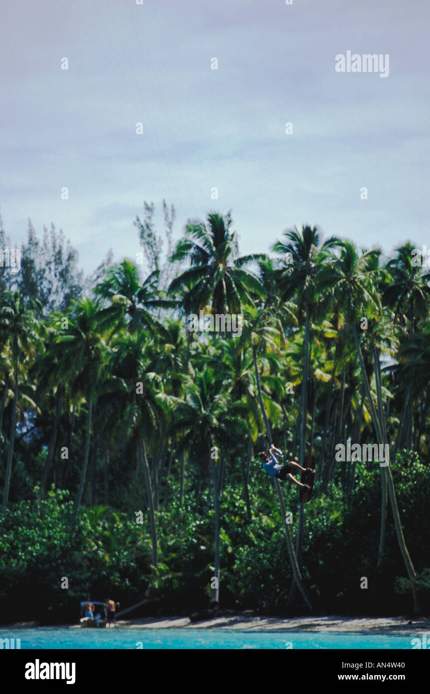 Kiteboarding, Moorea, French Polynesia Stock Photo - Alamy