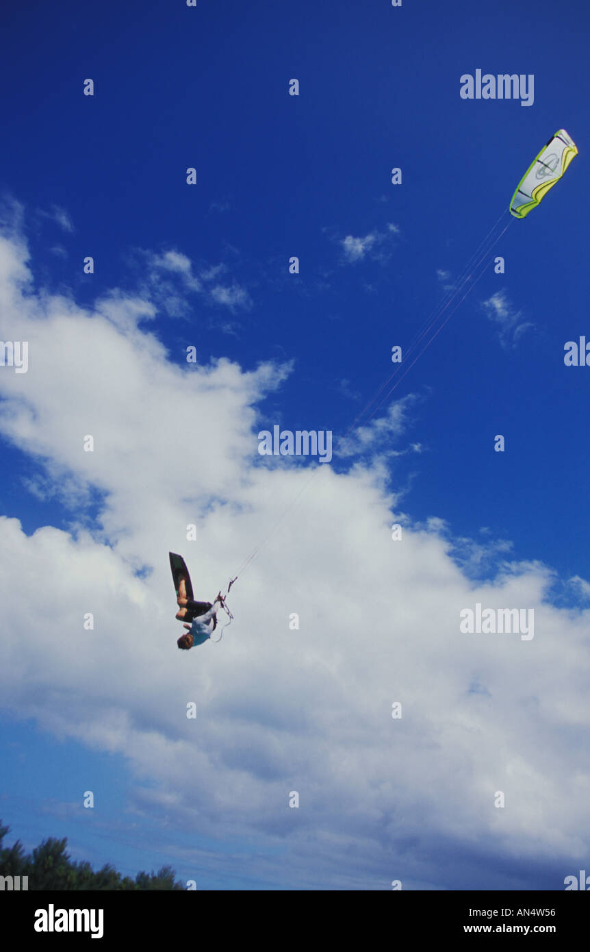 Kiteboarding, Moorea, French Polynesia Stock Photo - Alamy