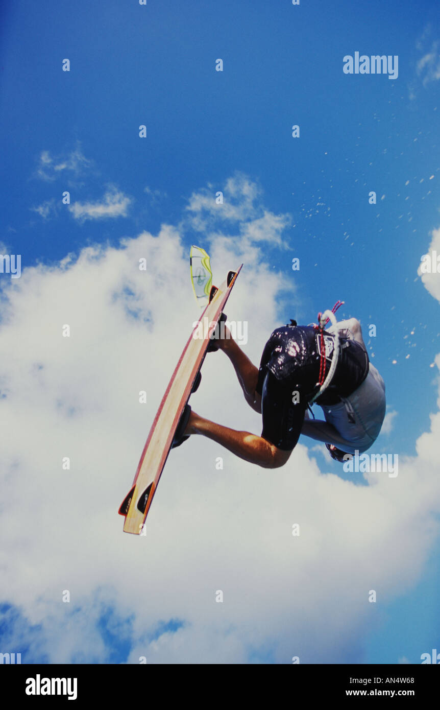 Kiteboarding, Moorea, French Polynesia Stock Photo - Alamy