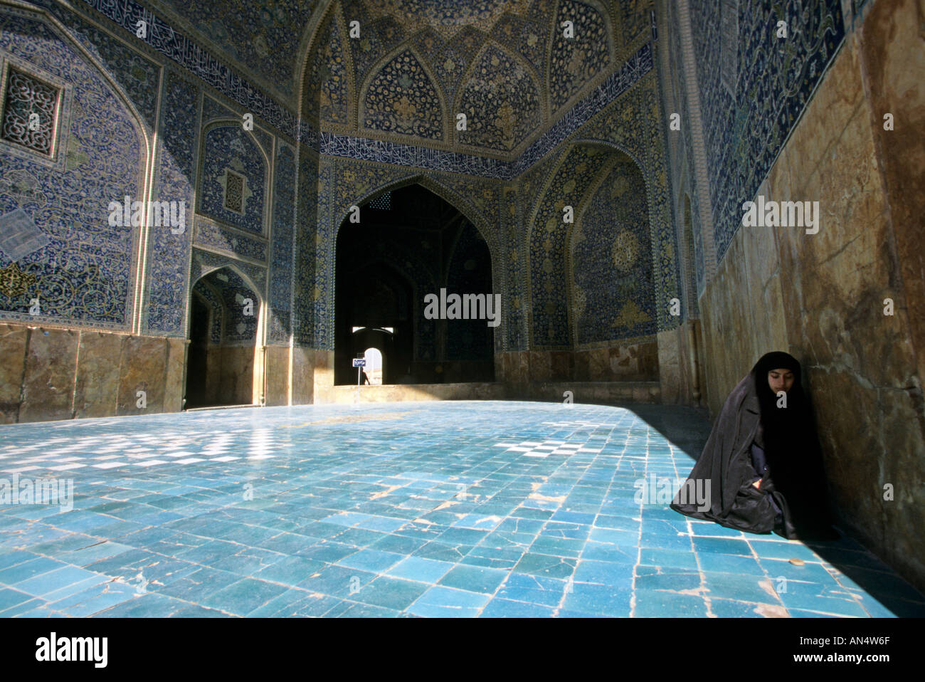 Detail inside the Shah mosque Imam mosque in Esfehan Iran Stock Photo ...