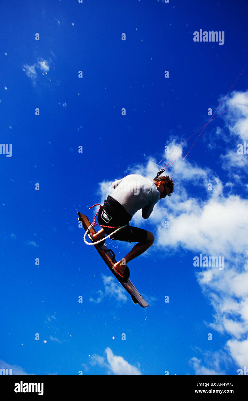 Kiteboarding, Moorea, French Polynesia Stock Photo - Alamy