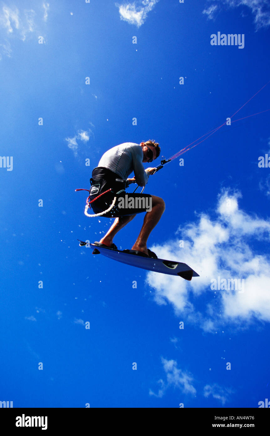Kiteboarding, Moorea, French Polynesia Stock Photo - Alamy