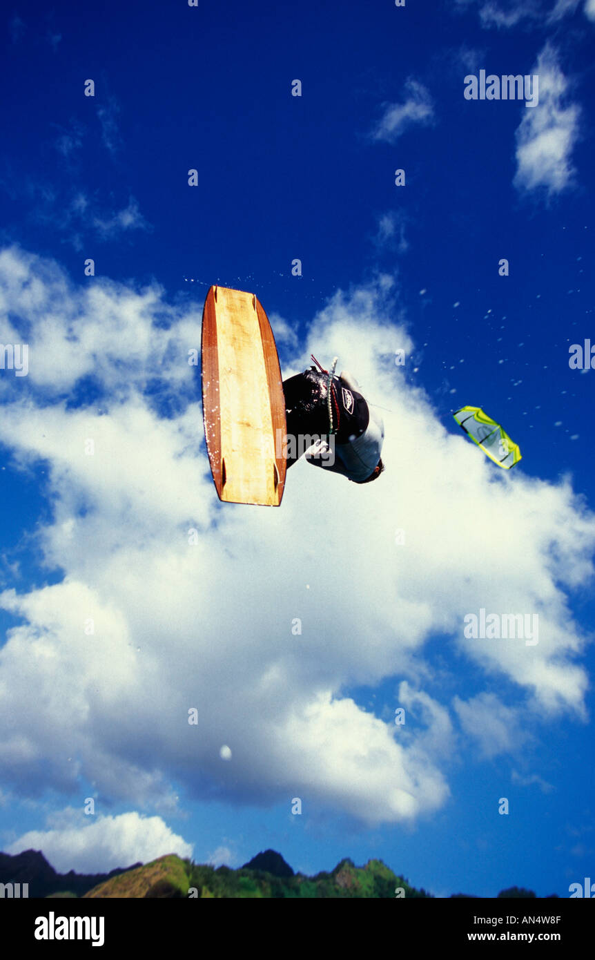Kiteboarding, Moorea, French Polynesia Stock Photo - Alamy