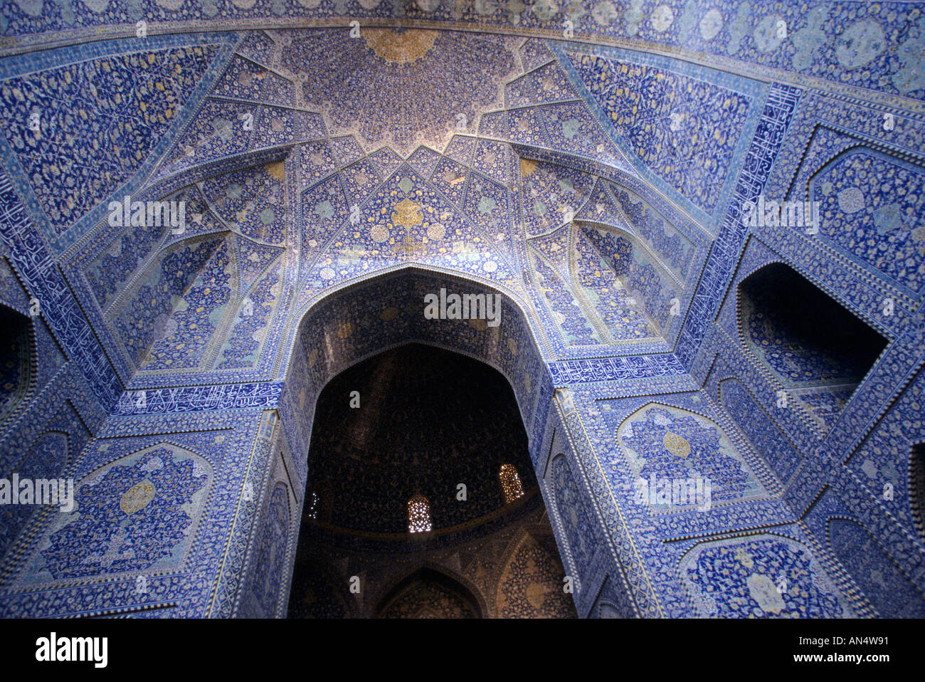 Inside the Shah mosque also called the Imam mosque in Esfehan Iran ...