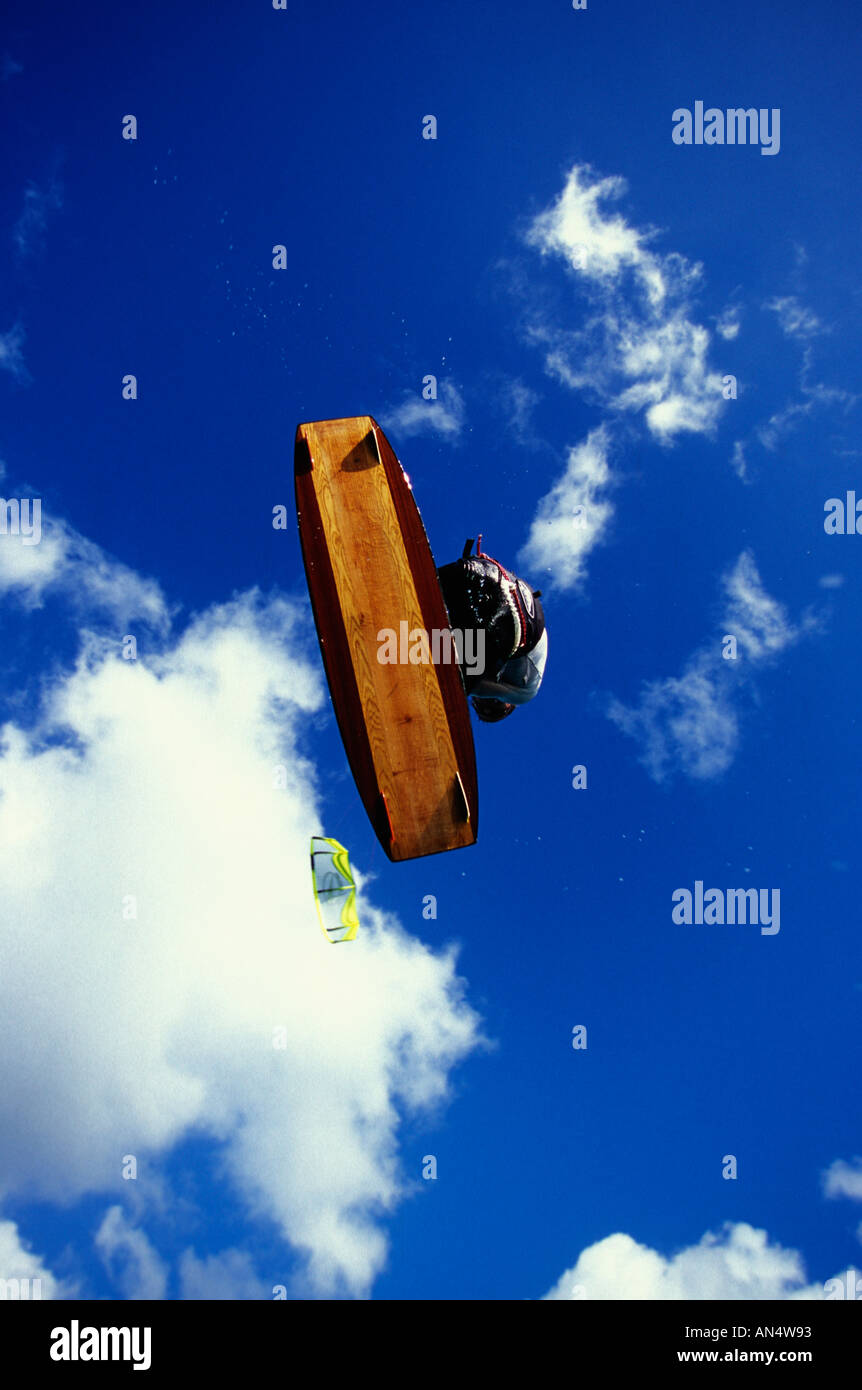 Kiteboarding, Moorea, French Polynesia Stock Photo - Alamy