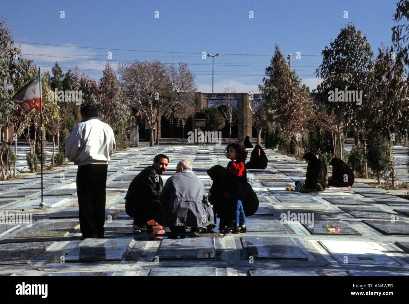 Family at Iran Iraq war cemetery, Tehran Stock Photo - Alamy