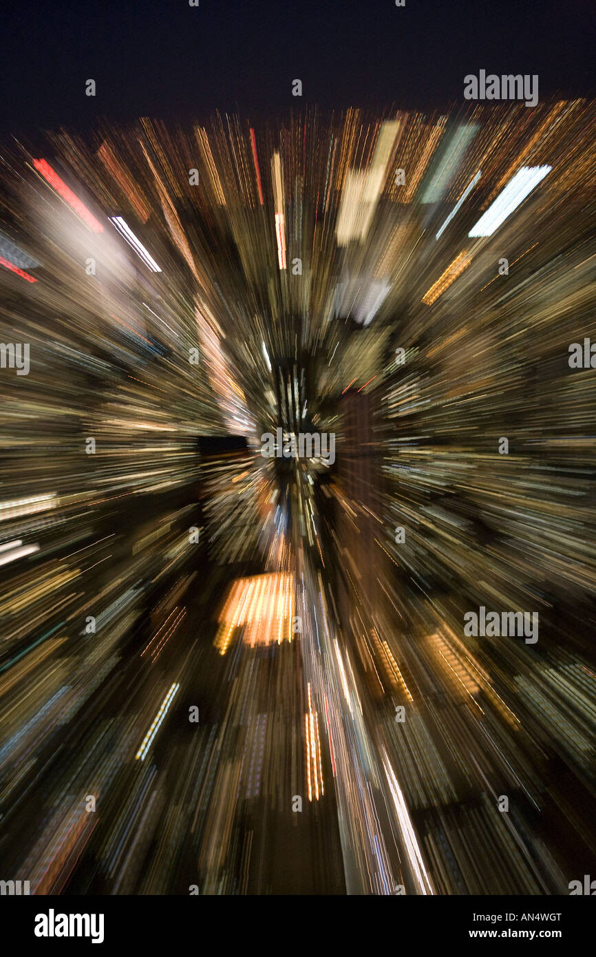 Zooming effect image of midtown Manhattan from the Empire State ...