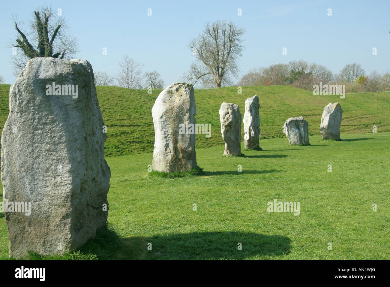 Standing stones at Avebury one of Europes largest prehistoric stone ...