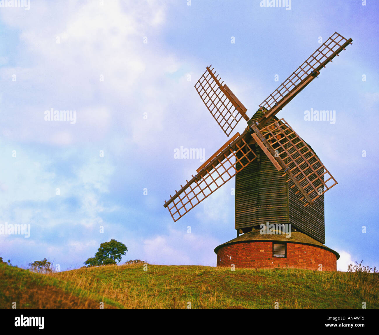 Windmill on elevated mound at Brill near Thame, Oxfordshire Stock Photo ...