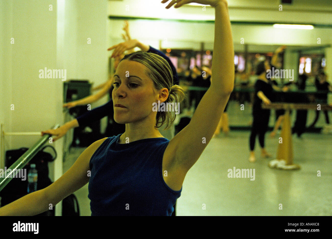Students practising at ballet class, London, England, UK Stock Photo ...